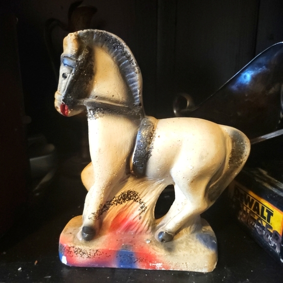 Art | Vintage Trojan Fancy Horse Chalkware Carnival Statue Amusement ...